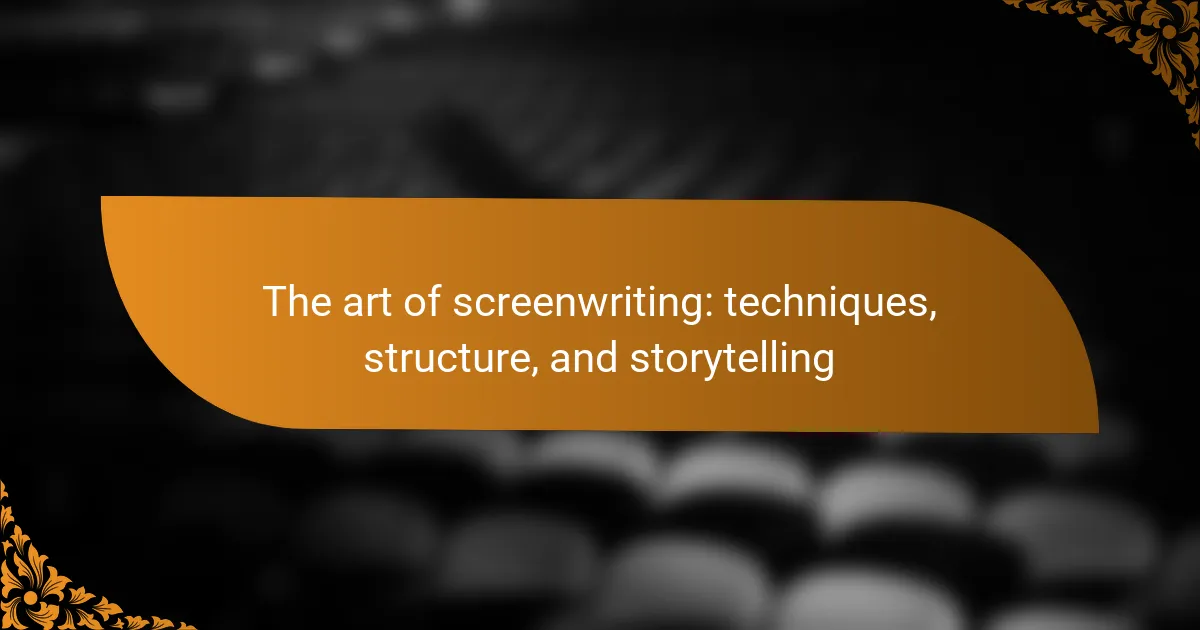 The art of screenwriting: techniques, structure, and storytelling ...